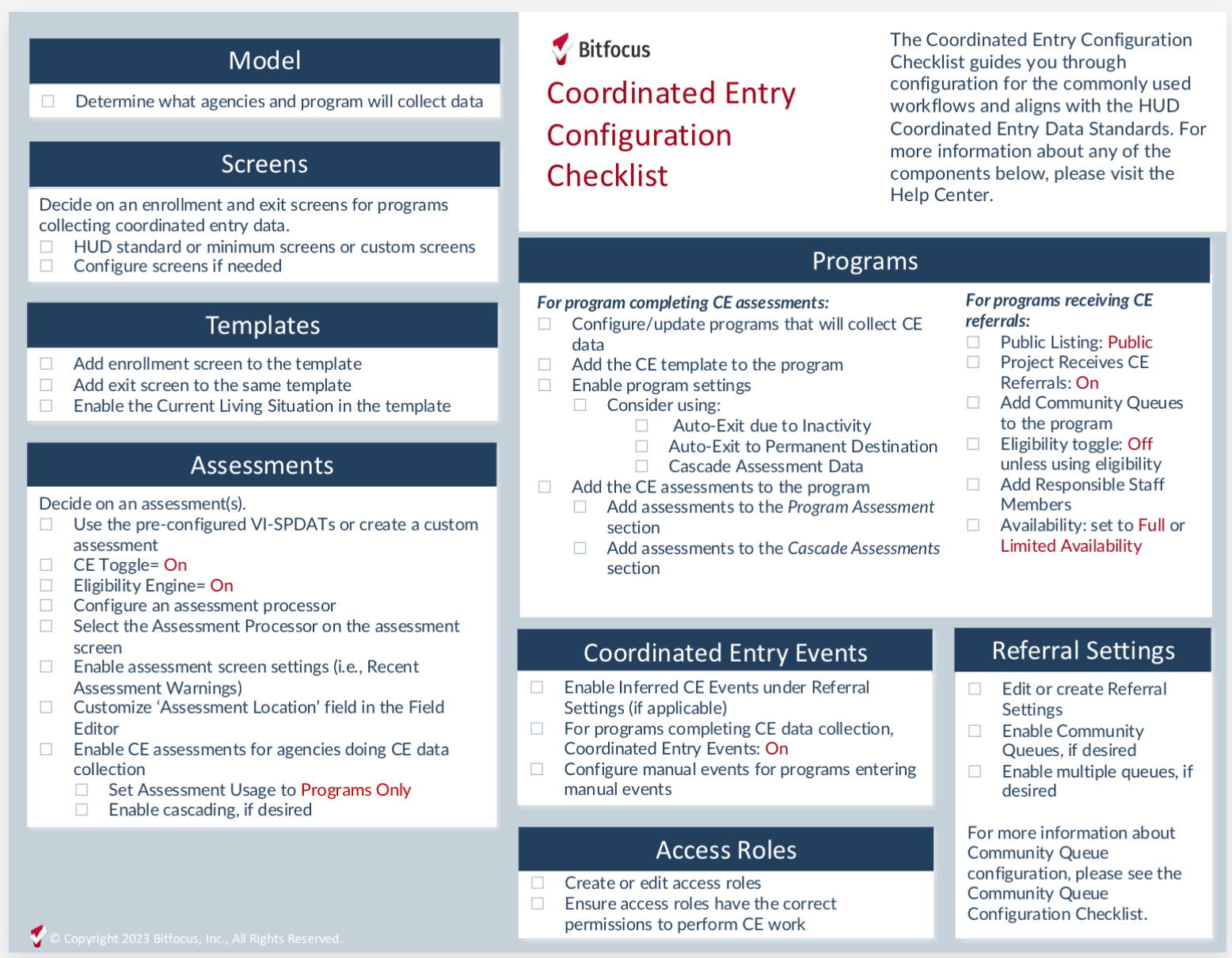 Coordinated Entry Checklist